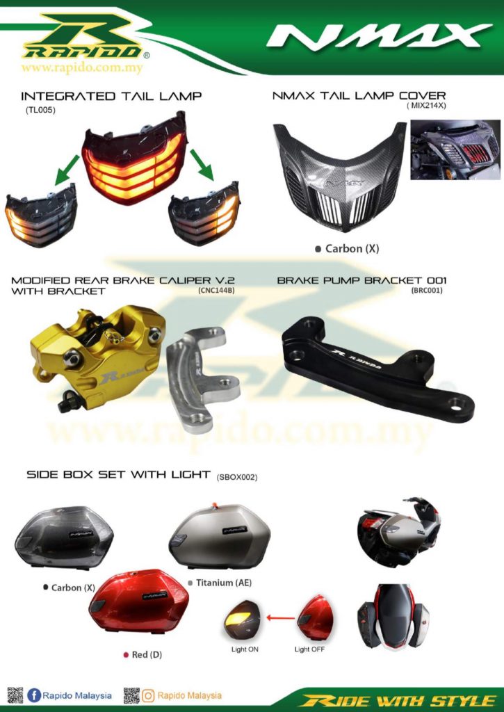 Side Box Set with Light - Yamaha NMAX - Rapido
