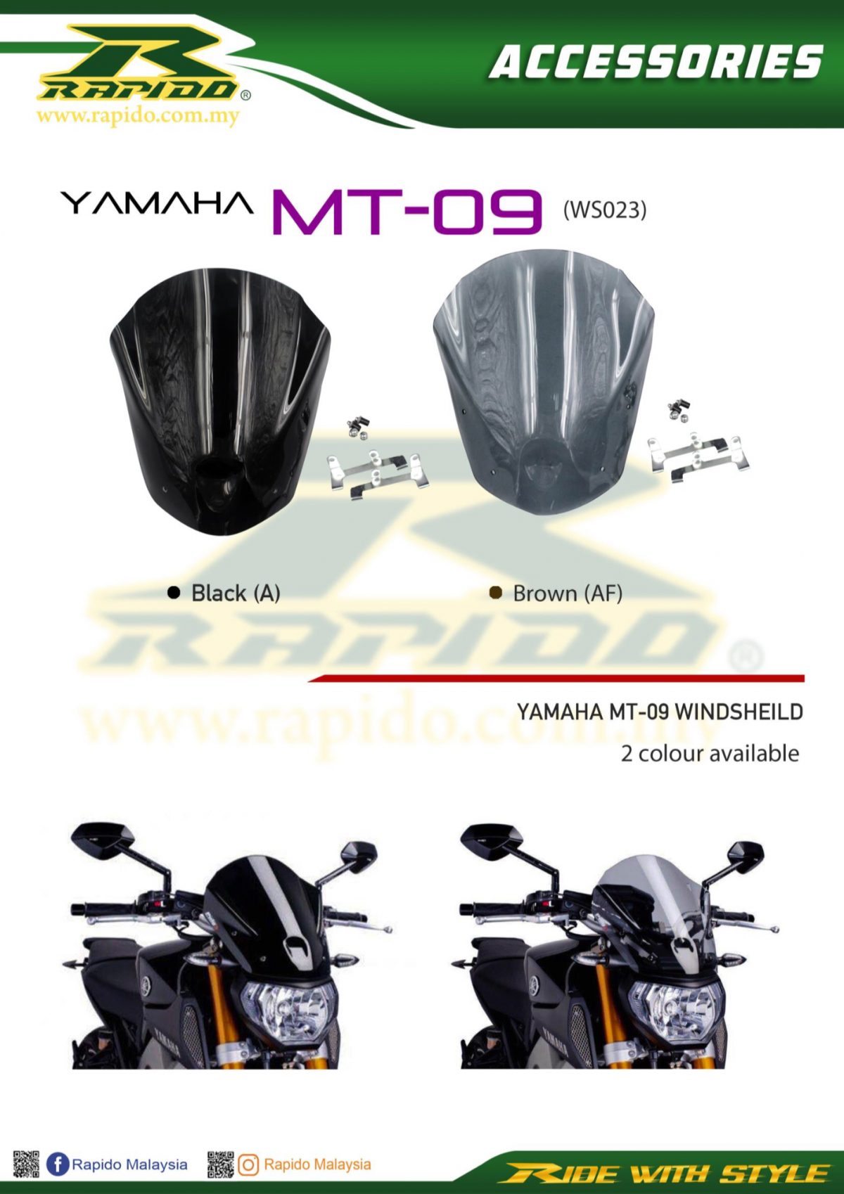 Windshield - Yamaha MT-09 - Rapido